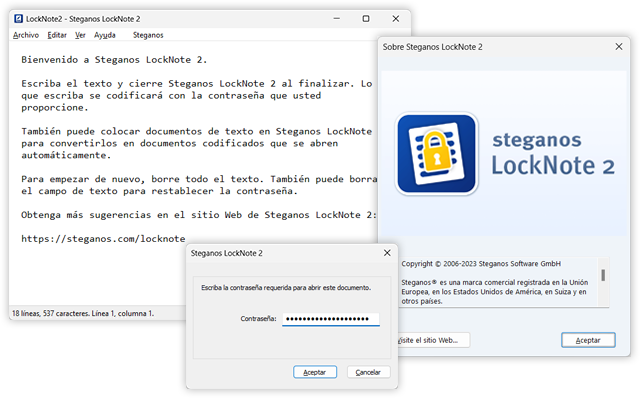 Steganos LockNote 2 - Cifrar archivos de texto en un instante.
